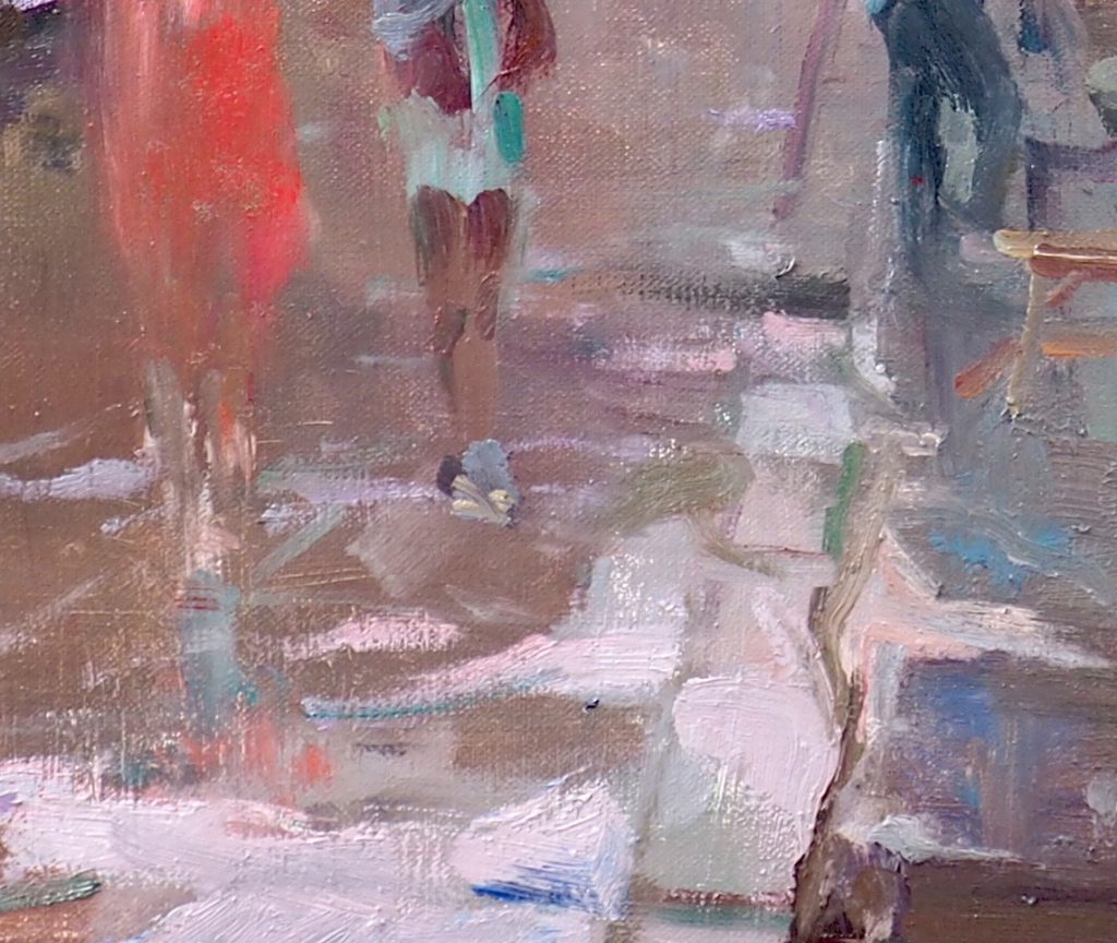 Impasto oil and acrylic painting brushwork technique