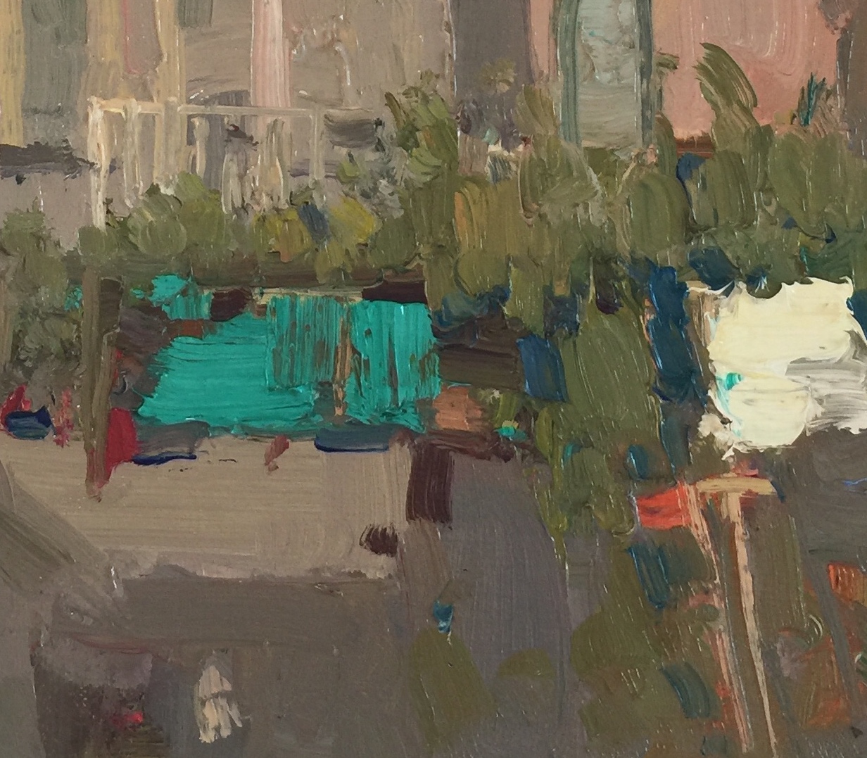 Impasto oil and acrylic painting brushwork technique